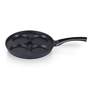 Cook N Home Marble Nonstick Egg Frying Pan, 4-Cup Cookware Pancake Pan Omelet Pan, Black