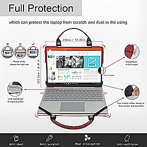 Protective Case + Portable Bag for 13.3" Dell Inspiron 13 2-in-1 7373/Inspiron 13 7380 7370 & ASUS ZenBook S UX391UA/Asus Q325UA/Zenbook Flip S UX370UA & HP Pavilion 13-anXXXX [Not fit ASUS UX392],Red