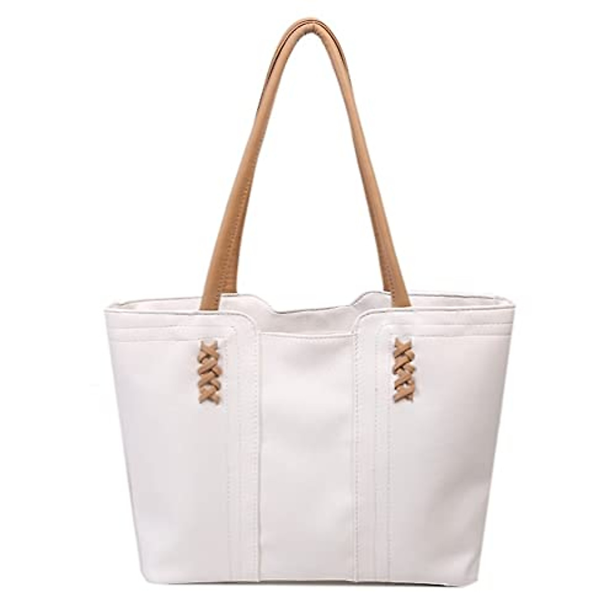 Chic Faux Leather Tote Hobo Handbag for Women Girls Casual Canvas Shoulder Bag