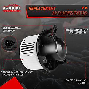 FAERSI HVAC Plastic Heater Front Blower Motor with Fan Cage Compatible with 2004-2010 Infiniti QX56, 2005-2015 Nissan Armada, 2004-2008 Nissan Titan, 2004 Nissan Pathfinder Replaces 700174 27226ZH00A