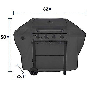 iCOVER Grill Cover- 82 Inch 600D Heavy-Duty Water Proof Patio Outdoor Black Canvas Oversize BBQ Barbecue Smoker Grill Cover G21607 for Weber Char-Broil Brinkmann Holland Napoleon JennAir
