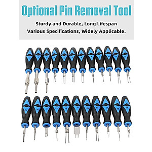 DUOYI Terminal Removal Tool Kit 23 Pcs, Terminal Ejector Kit with Stainless Steel Tips, Ergonomic Rubber Handle and Carrying Case, Universal Terminal Release Kit Replaces The Proprietary Kit