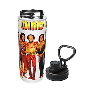 HIKTIEK Earth Wind Musics Fire Stainless Steel Insulated Tumbler Sports Water Bottle Hot and Cold Travel Cup 18oz