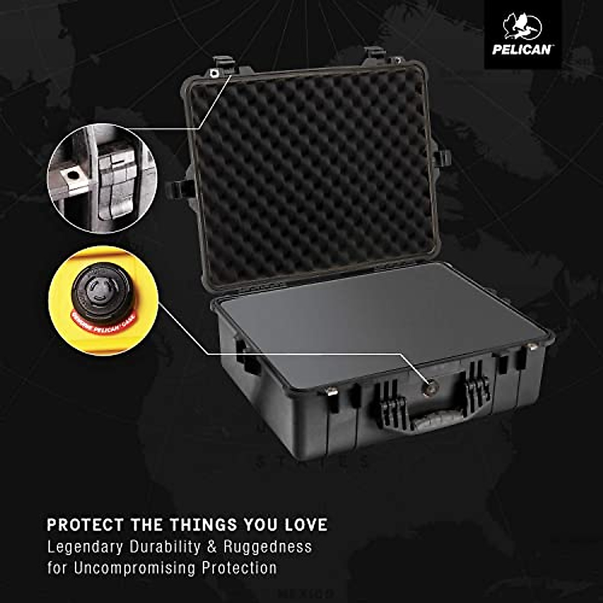 Pelican 1600 Case With Foam (Black)