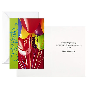 Hallmark Assorted Birthday Cards (Bright Icons, 12 Cards and Envelopes)