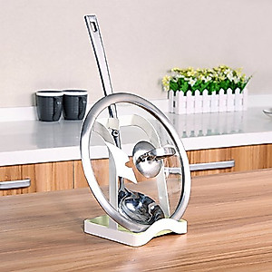 Borsong Lid and Spoon Rest, Utensils Lid Holder Spoon Holder Lid Rest Lid Shelf Kitchen Utensils Holders (Spoon Rest-White)