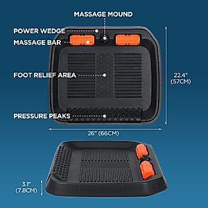 Standing Desk Mat, YESMET Anti Fatigue Mat with Foot Massage Bar, Ergonomic Not-Flat Comfort Mat Standing Mat for Standing Desk Office and Kitchen Floor (Black)