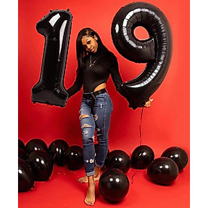 23 Balloon Numbers, 23rd Birthday Decorations for Women Men, Number 32 Balloons 40 In Black Happy 32nd Birthday Party Decorations Jumbo Foil Helium Mylar Balloons for Wedding, Celebration, Graduations