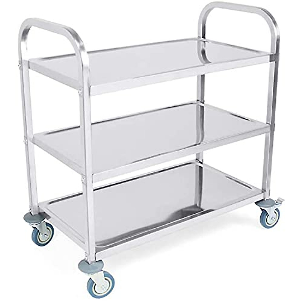 Utility Cart Lab Serving Cart, Medical Cart 3-Layer Stainless Steel Kitchen Service Cart for Hotel, Catering, Restaurant Tool Cart-85 X 45 X 90CM