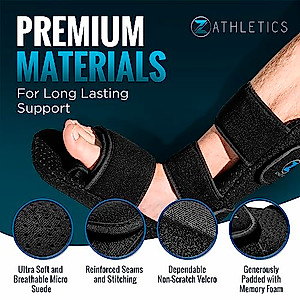 Z ATHLETICS Plantar Fasciitis Night Splint - Adjustable Foot Drop Support for Plantar Fascia Relief, Arch Pain, Achilles Tendonitis - Fits Women and Men (Black, Medium)