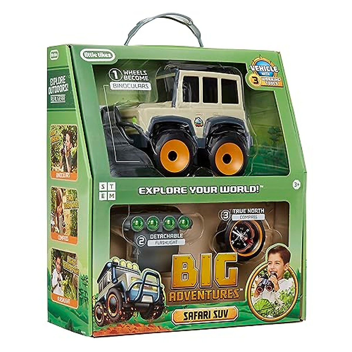 Little Tikes Big Adventures Binocular Searching Safari SUV STEM Toy Vehicle with Binoculars, Flashlight, and Compass for Girls, Boys, Kids Ages 3+