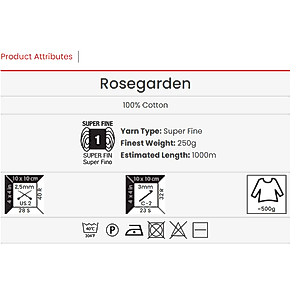 Yarn Art Flowers Rosegarden 100% Cotton 250gr 8.80 oz 1094yds Multicolor Cotton Yarn Rainbow Crochet Yarn Spring Summer (319)