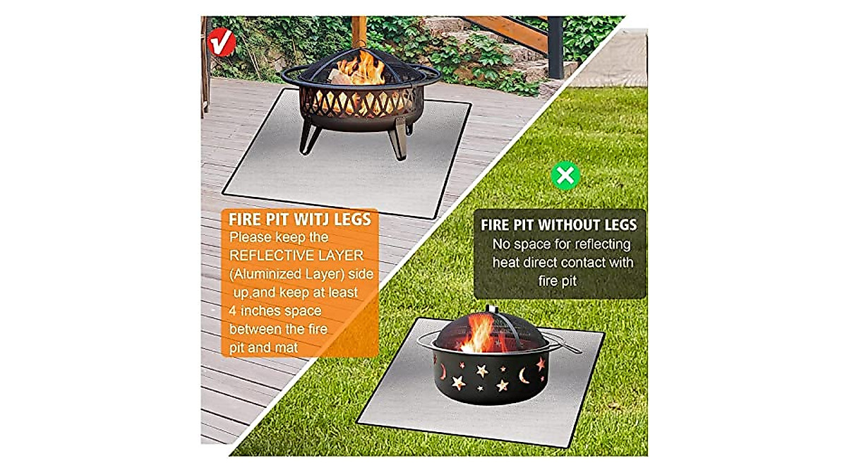 DocSafe 40" Fire Pit Mat | Deck & Patio Fireproof Protection
