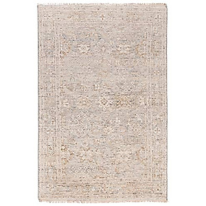 SAFAVIEH Samarkand Collection 8' x 10' Light Grey/Beige SRK112F Hand-Knotted Traditional Oriental Premium Wool Area Rug