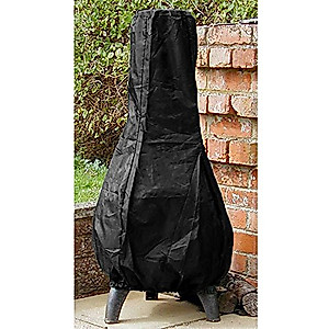 ODOMY Chiminea Cover Fire Pit Cover Patio Outdoor Waterproof Chimney Fire Pit Fountain Protective Garden Heater UV Cover Year Around Protection 28DIAMETER x 40H