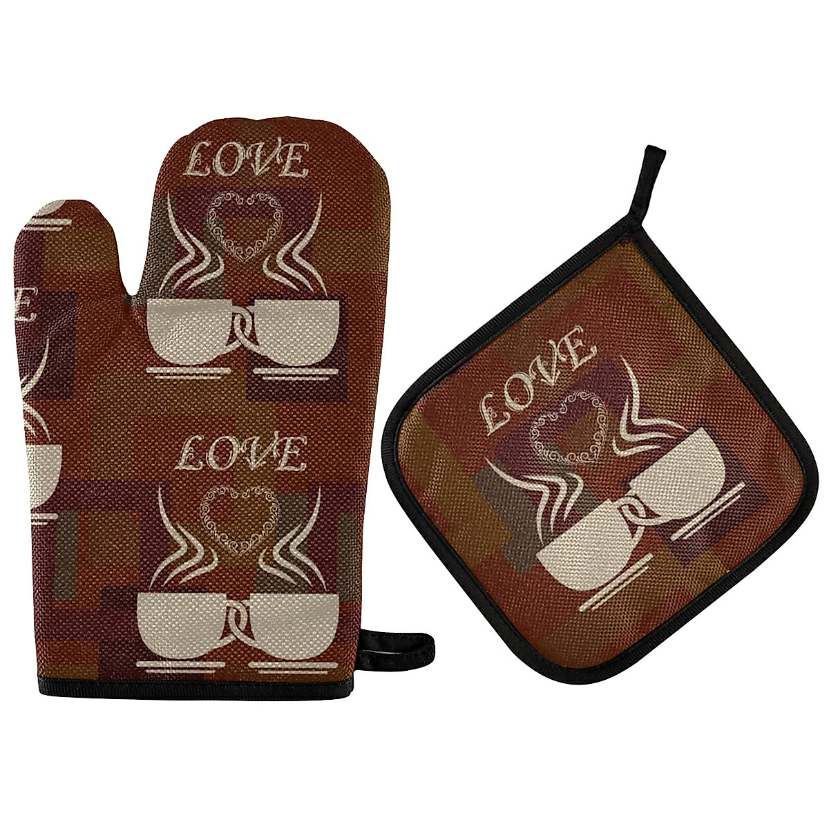 Hello Summer Pot Holders and Oven Mitts Set Watermelon Fruit Hot Pads & Gloves Oven Mitten for Kitchen Cooking BBQ Baking Bakeware