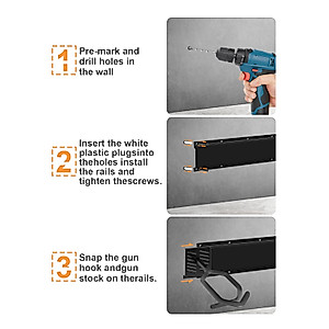 Kadunmina Gun Rack Wall Mount Adjustable Heavy Duty Steel Indoor Gun Racks Holds up to 160lbs Metal Shotgun Rack Indoor Suitable for Rifles Shotguns and Sniper Rifles Adjustable Rifle Storage Holde