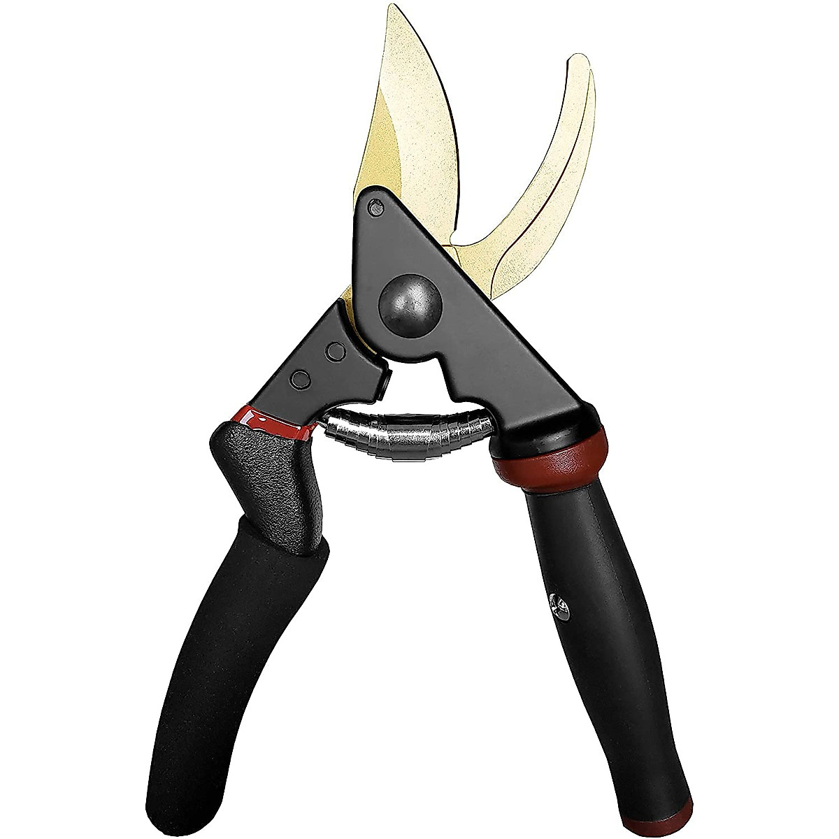 gonicc 8.5" Professional Rotating Bypass Titanium Coated Pruning Shears(GPPS-1014), Secateurs, Scissors, Pruners with Heavy Duty SK5 Blade. Soft Cushion Grip Handle for Everyone.