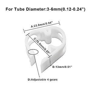 Unlorspy 5Pcs Plastic Tubing Clamps Adjustable 1/8"-1/4" Plastic Hose Clamp, Laboratory Pinch Valve for Tubing 3-6mm