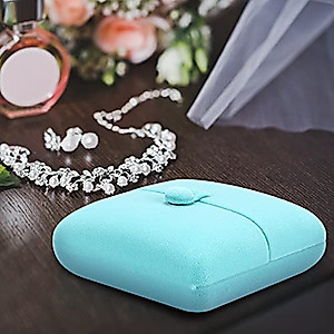 MDLUU Velvet Bracelet Gift Box, Bangle Holder Case, Jewelry Storage Displays for Birthday, Wedding, Valentine's Day, Anniversary (Cyan Blue)