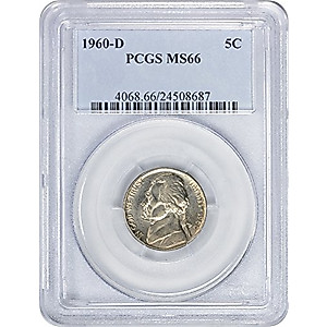 1960-D Jefferson Nickel, MS66, PCGS