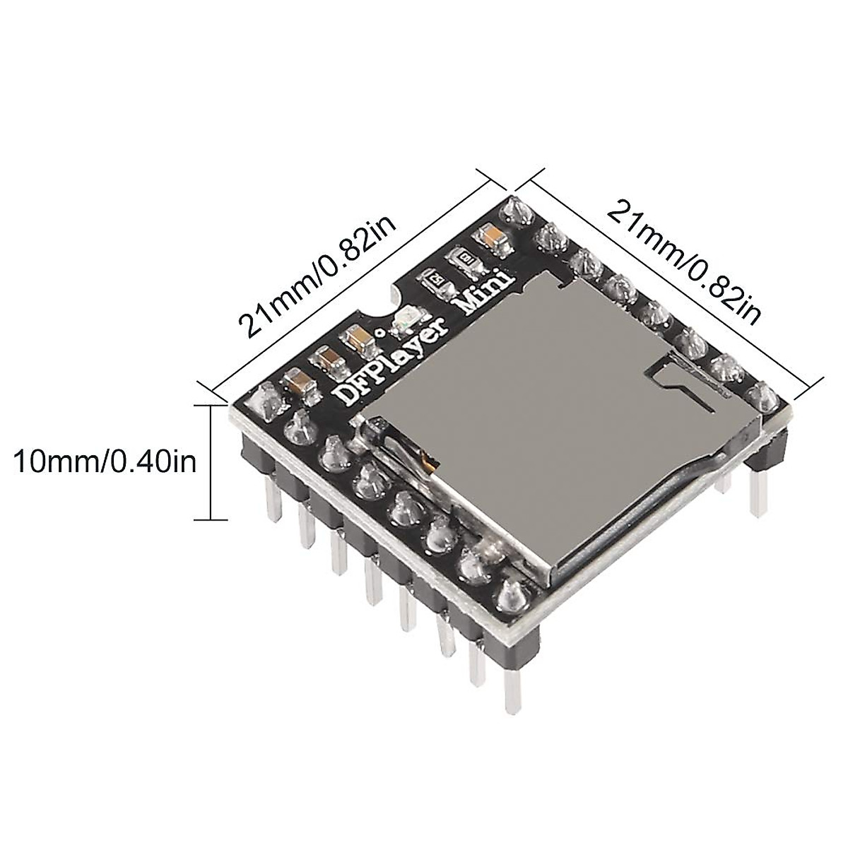 AITRIP 6PCS Mini MP3 Player Audio Module MP3 Voice Decode Board DFPlayer with TF Card Slot, it can be Controlled Through Serial Port or I/O Port for Arduino,Raspberry Pi, AVR, MSP430, and Other MCUs