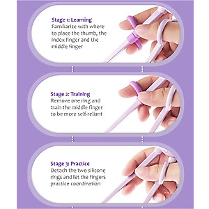 Many Rainbows Kuromi Right-Handed Tranining Chopsticks with Case, Purple