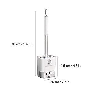 SAAKO Toilet Bowl Brush Round Brush Head Toilet Brush with Ventilation Holder and Long Ergonomic Handle Toilet Cleaner Brush