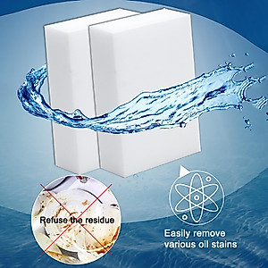 Magic-Sponges Cleaning Eraser, 100 Pack Melamine Sponge Foam Pads, Multi-Functional Household Cleaning Kitchen Dish Sponge for Furniture,Bathroom,Bathtub, Sink,Floor, Baseboard, Wall Cleaner White