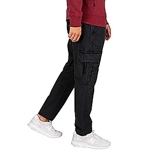 Superdry Mens Organic Cotton Core Cargo Pants Washed Black Size 38/32