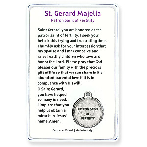 Laminated St Gerard Pregnancy Prayer Card - Catholic Holy Card for Patron Saint of Fertility and Motherhood, Includes St Gerard Medal for Pregnancy, Wallet Size Prayer Card