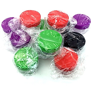 Beauticom 12 Pieces USA 20G/20ML Round Clear Jars with MultiColor Lids for Acrylic Powder, Rhinestones, Charms and Other Nail Accessories - BPA Free