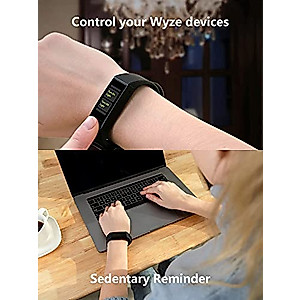 WYZE Band Fitness Tracker with Alexa Built-in, Activity Tracker Watch with Heart Rate Monitor, Smart Fitness Band with Step Counter, Calorie Counter, Pedometer Water Resistant, Black