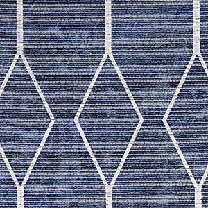 Nicole Curtis Machine Washable Series 1 Geometric Navy 2' x 6' Area -Rug, Easy -Cleaning, Non Shedding, Bed Room, Living Room, Dining Room, Kitchen (2x6)