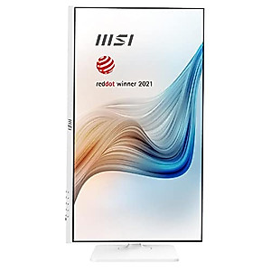 MSI Modern MD271QPW, 27" Monitor, 2560 x 1440 (QHD), IPS, 75Hz, TUV Certified Eyesight Protection, 5ms, HDMI, Displayport, USB C, Tilt, Swivel, Height Adjustable, Pivot