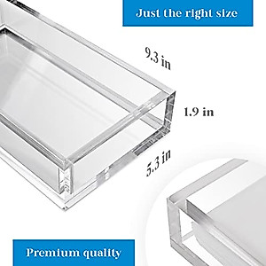Bathroom Hand Towel Trays - Guest Paper Towel Holder, Vanity Tray for Bathroom, Kitchen Countertops, Dining Tables, Makeup Desk, Corporate Bathrooms (Clear Acrylic)