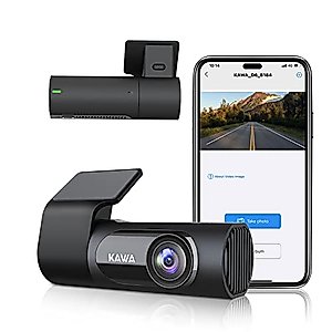 Dash Cam 2K, KAWA WiFi Dash Camera for Cars 1440P with Starlight Color Night Vision, Voice Control, Emergency Recording, Built-in 3D Sensor, Hidden Design Dashcam, WDR, Wide Angle, 24H Parking Monitor