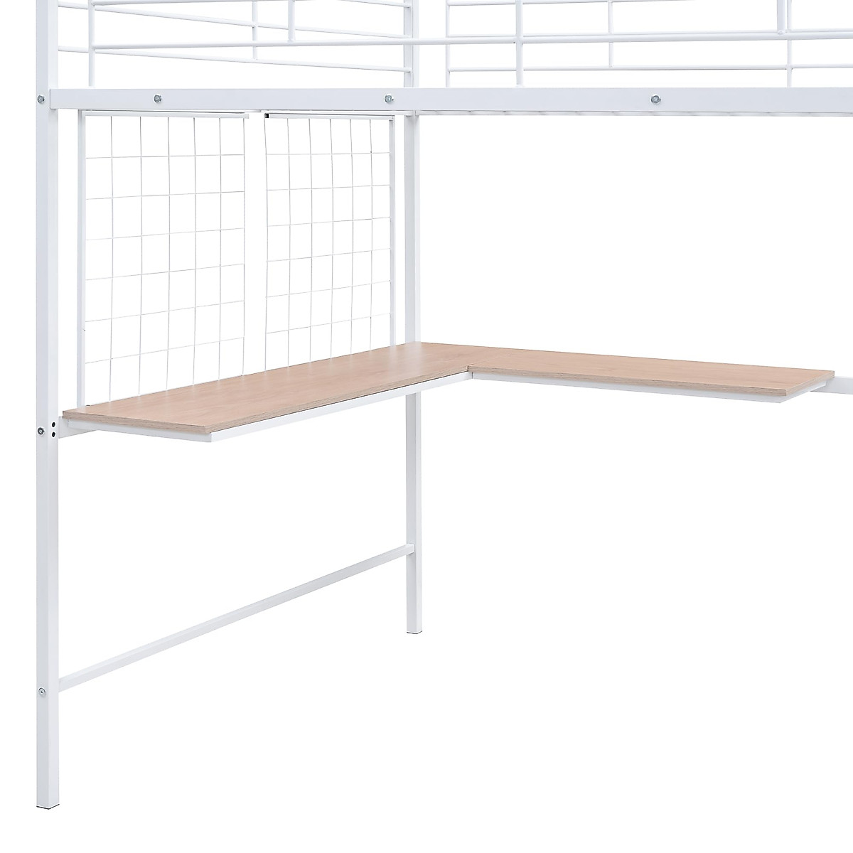 DNYN Stairway Full Size Loft Bed with Desk(L Shaped) & Storage Shelves & Wardrobe Design for Kids/Teen/Adults,Sturdy Metal Bedframe w/Safety Guardrails,Super Save Space & No Box Spring Needed, White