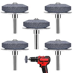 cenoz Lawn Mower Blade Sharpener with Steel Backing 5 Pack, 【New】 Lawnmower Dull Blade Sharpener, Universal Multi-Sharp Rotary Lawn Mower Blade Sharpener, and Free Balancer for Any Power Hand Drill
