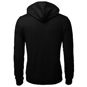 H2H Mens Casual Pullover Long Sleeve Hoodie with Kanga Pocket BLACK US L/Asia XL (CMOHOL050)