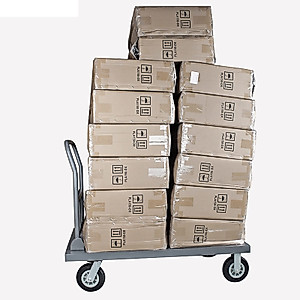 Platform Trucks Flatbed Cart Platform Truck with Foldable Handle and 360 Degree Swivel Wheels Steel Push Hand Cart for Loading and Storage Hand Truck Push Cart