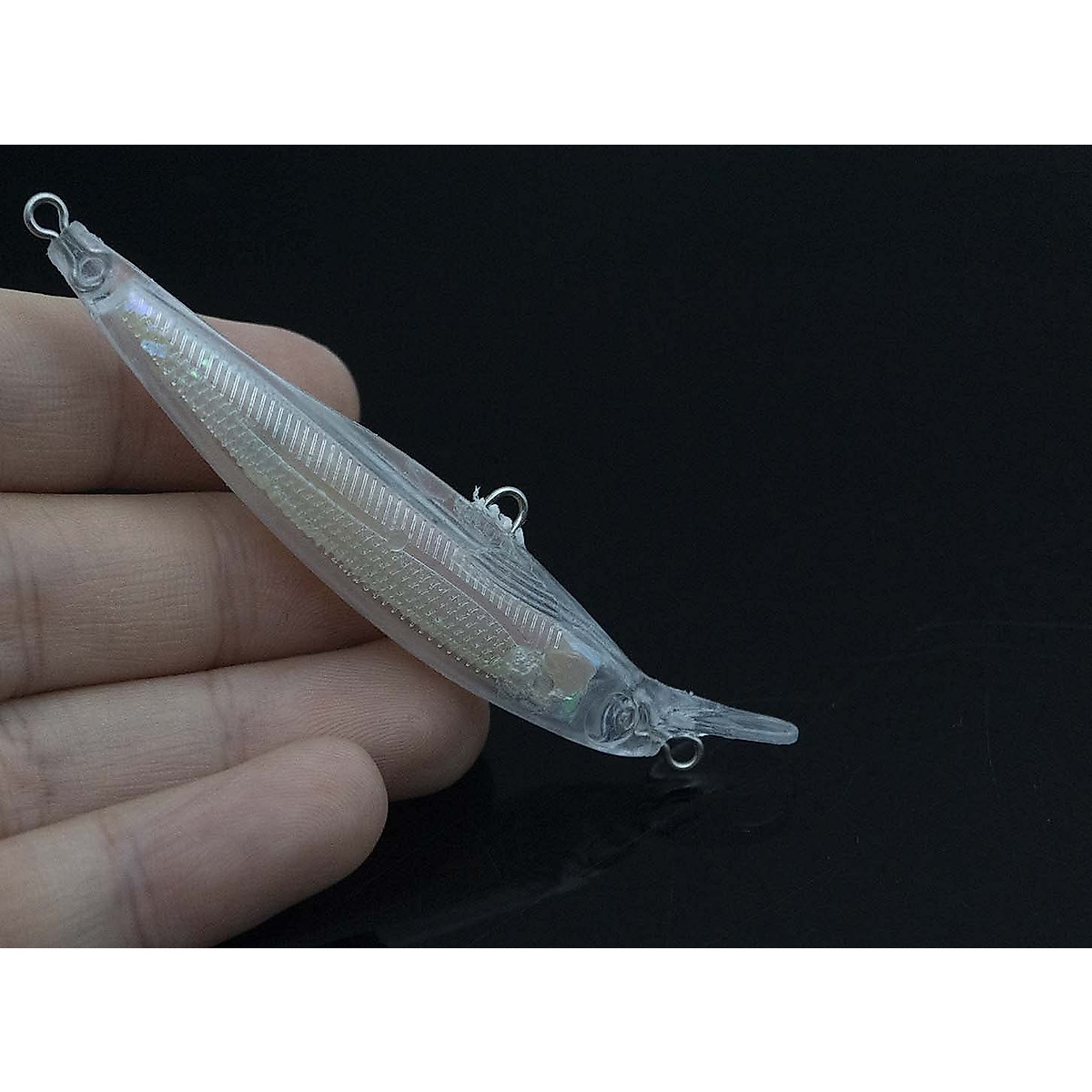 10PCS Unpainted Fishing Lures Blank Hard Minnowbait Fishing Lure Blanks 7.7cm 3.6g Crankbait Artificial Hard Bait Carp Pike Bass Wobblers Deep Diving Fishing jerkbait with Free Eye 5mm