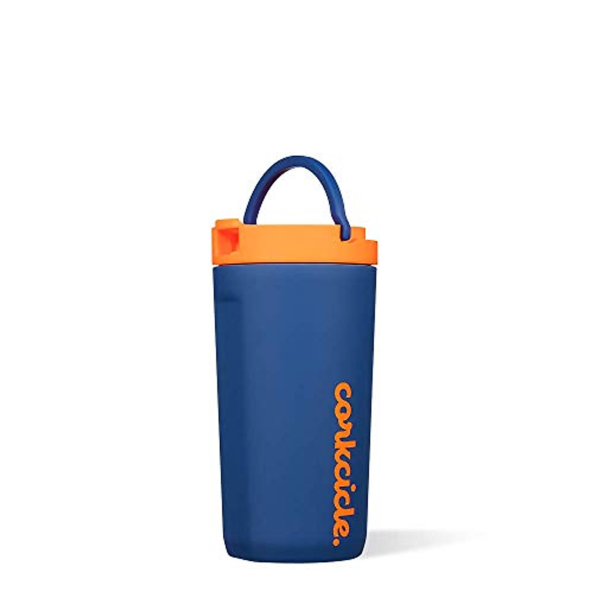 Corkcicle. Kids Tumbler Triple Insulated Stainless Steel Travel Mug, Easy Grip, Non-Slip Bottom, Keeps Beverages Cold for 18 Hours and Hot for 3 Hours, 12 oz, Electric Navy