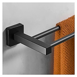 Towel Racks Wall Mounted Towel Rails,Bath Double Towel Storage Rack Towel Bar Space Aluminum Towel Rod for Bathroom or Kitchen, Bathroom Hardware/50Cm (Size : 60Cm)