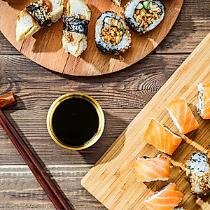 Amytalk 12 Pack 3.2inch Stainless Steel Sauce Dishes Mini Individual Saucers Bowl Round Seasoning Dishes Sushi Dipping Bowl Appetizer Plates, Golden