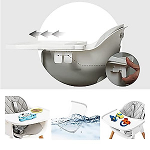 IKARE Wooden Baby High Chair W/Removable Tray & Safety Harness, 5-in-1 Kids Chair Table Set/Booster Seat/Infant Feeding Chair | Grows with Your Child | Adjustable Legs | Modern Wood Design (Gray)