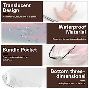 50 Pcs Translucent Travel Shoe Bags,Large Clear Shoe Bags for Storage,Protable Shoes Pouch Storage Organizers with Rope,Clear Drawstring Dust Bags for Packing,Men and Women