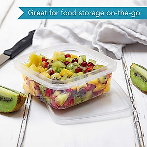 8-oz. Square Clear Deli Containers with Lids | Stackable, Tamper-Proof BPA-Free Food Storage Containers | Recyclable Space Saver Airtight Container for Kitchen Storage, Meal Prep, Take Out | 20 Pack