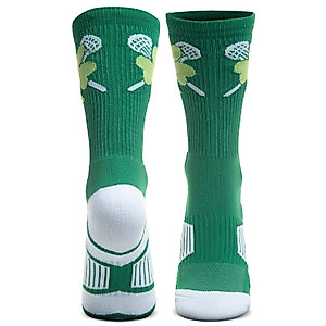 ChalkTalkSPORTS Lacrosse Athletic Mid-Calf Woven Socks | Lacrosse Shamrock Socks | Green