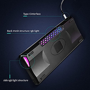 GK68 RGB Hot-Swappable Programmable Junction Box Can Be Replaced with Switch DIY Mechanical Keyboard Kit, Support AKKO, Cherry MX, Gateron, Kailh Mechanical Switch (Black)